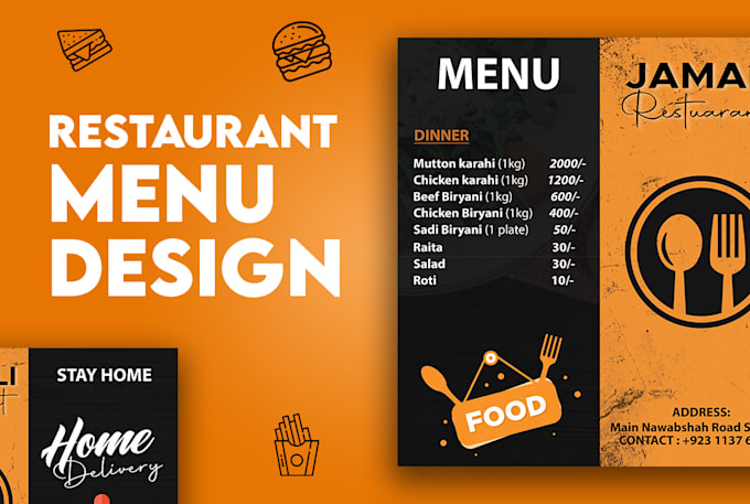 Restaurant menu card design by Usmaangfx | Fiverr