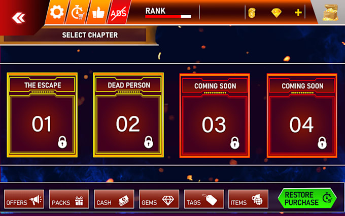 Design stunning game ui, buttons, screens, icons by Hurairashafiq | Fiverr