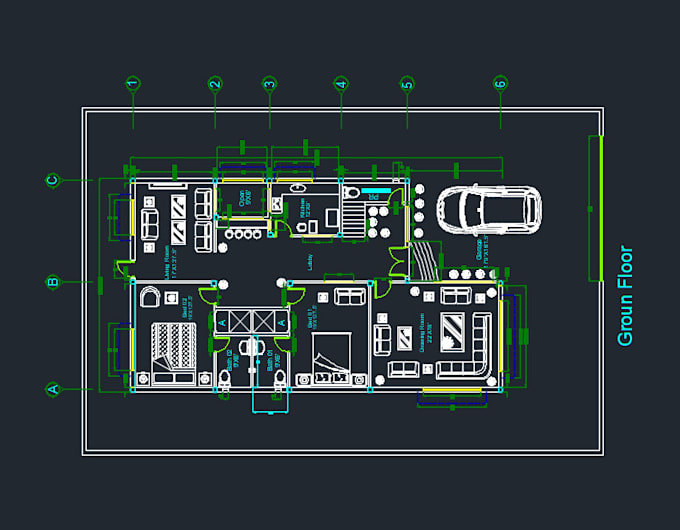 Draw 2d architectural floor plans in autocad by Jarvizengineer | Fiverr