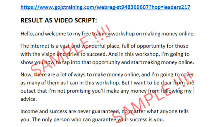 Turn your sales page into an engaging video script by Lisakatherin525 ...