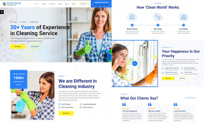 Design cleaning service website for cleaning agency with booking koala ...
