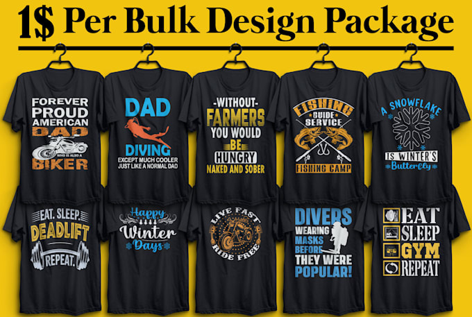 Do amazing custom bulk t shirt designs and typography design ...