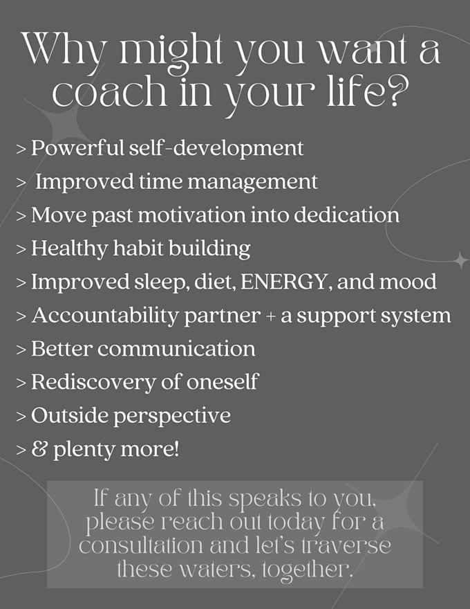 Be your personal life coach and accountability partner by Laurlena | Fiverr