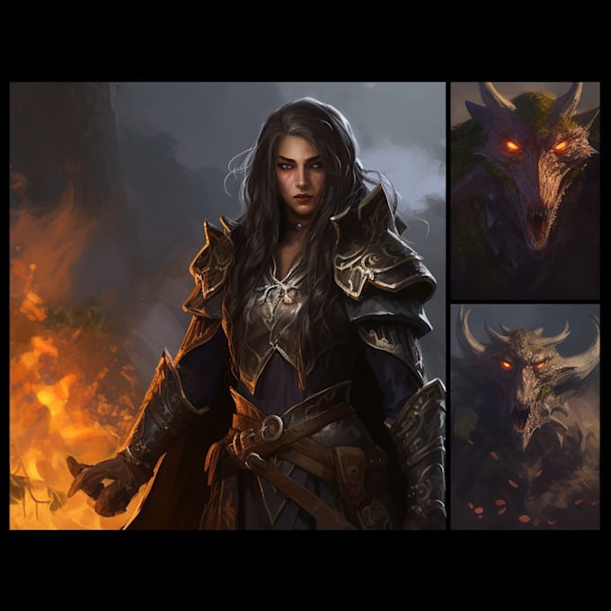 Draw splash art and fantasy concept art dnd illustrations by ...
