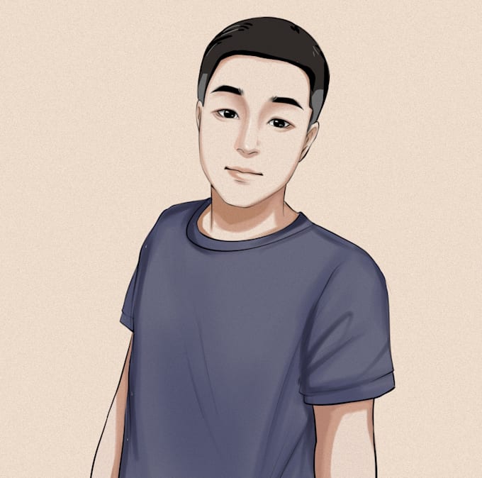 Hand draw cartoon caricature headshot avator from your photo by ...