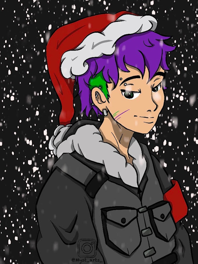 Draw christmas oc for you by Mysteryhall | Fiverr