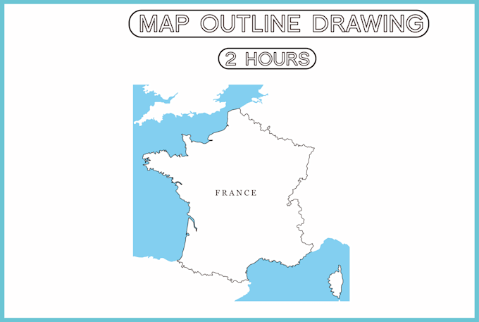 Create a black and white map line art, vector tracing, vector trace ...