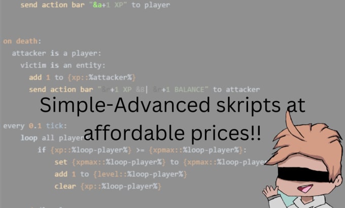 Create A Custom Skript For Your Minecraft Server By Wexbaddie Fiverr