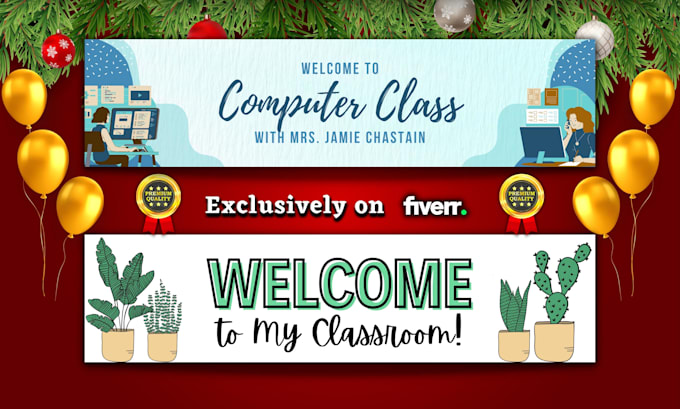 Create custom google classroom header in 4 hours by Sameercherry | Fiverr
