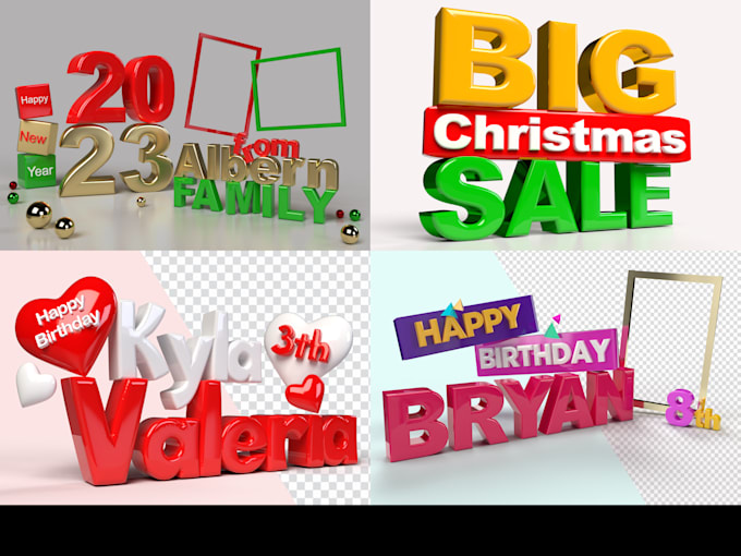 Create custom 3d text by Eldsgnstudio | Fiverr