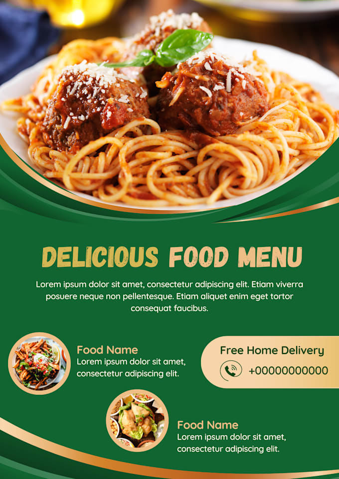 Design food flyers, food menu, price list, any menu design for cafe ...