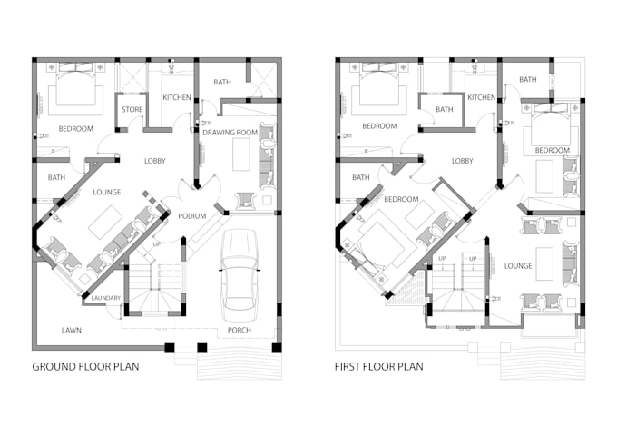 Create house plans site plan and master plan in autocad 2d by ...