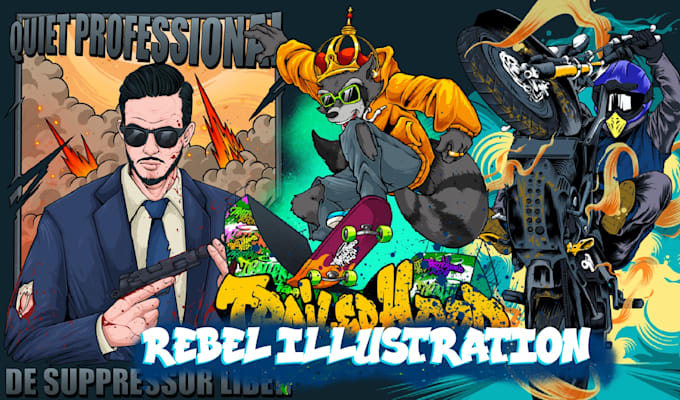 Create a custom rebel illustration by Geofanijps | Fiverr