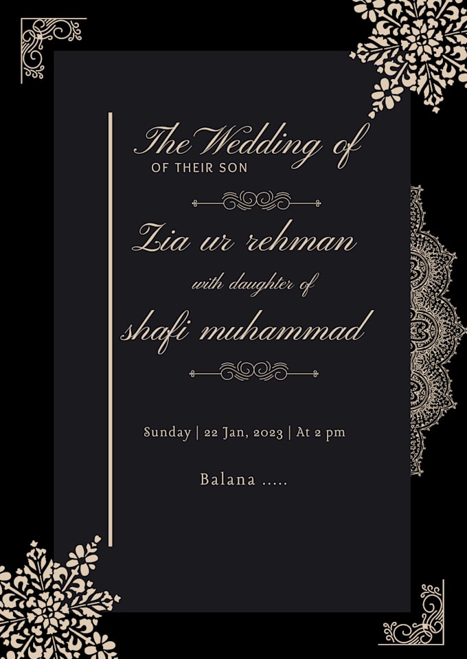 Make an authentic wedding card of your marriage function by Malik02q ...