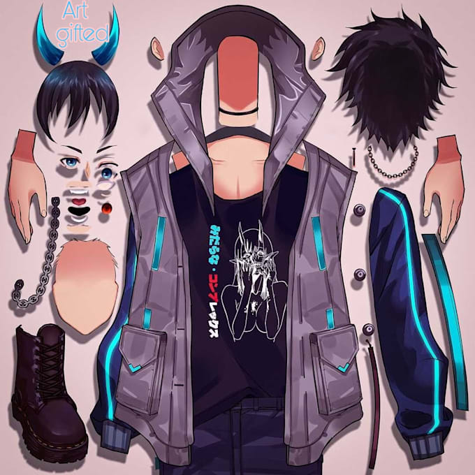 Draw custom reference sheet for your furry fursona character vrchat ...