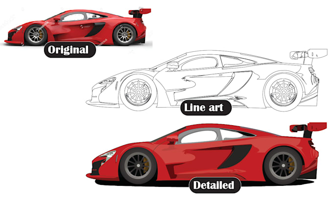 Draw vector line art or detailed vector of a car or any objects by ...