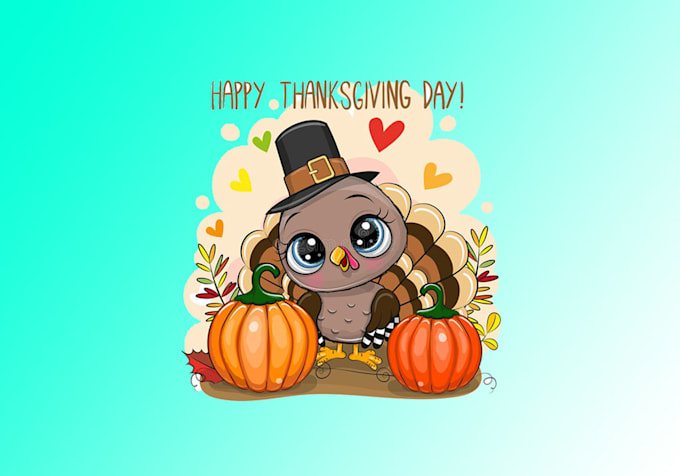 Design custom pilgrim turkey peeking logo with unlimited revision by ...