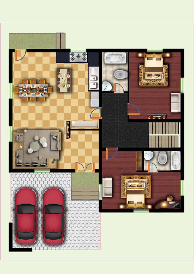 Design professional photoshop floor plan for real estate by ...