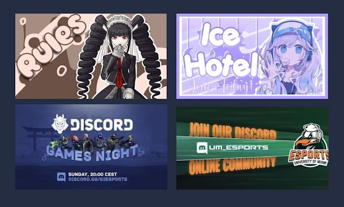 Design unique discord banner, header, icons by Jamzulqarnain | Fiverr
