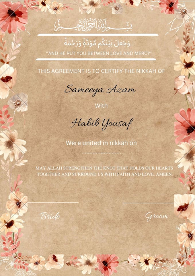 Make flyers, posters and nikkah contract designs with perfection by ...