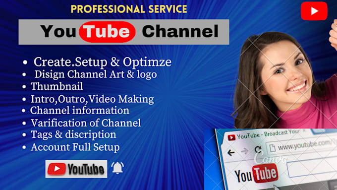 Create, setup ,design and professional youtube channel by Fatema0000 ...
