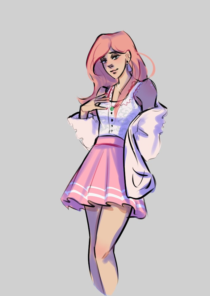 Draw characters for you anime fanart ocs character design by ...