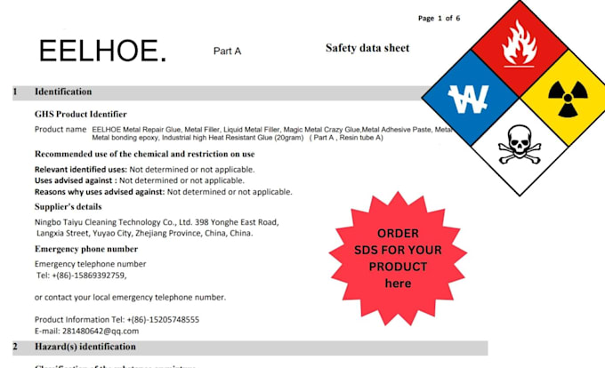 Write safety data sheet sds for your amazon product by Ijaz949494 | Fiverr