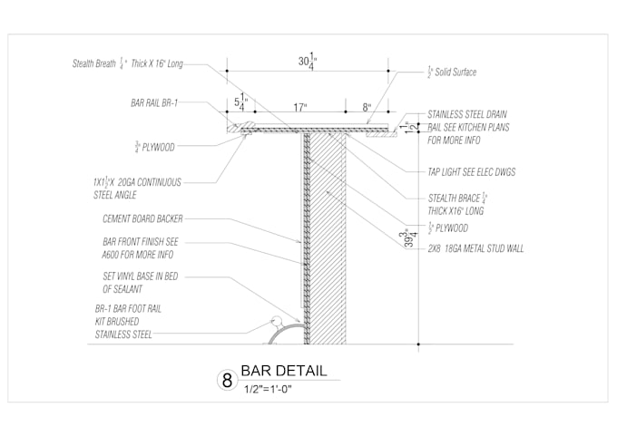 Draft millwork shop drawings for custom project by Pcdasarch | Fiverr