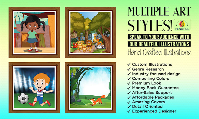 Create children book cover and children illustrations by Penciful | Fiverr