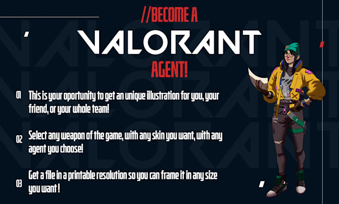 Draw you as a valorant agent by Marohistorietas | Fiverr