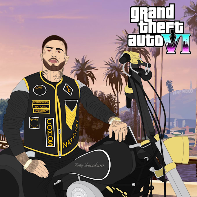Turn you into a gta6 loading screen on procreate by Luiarts_ | Fiverr