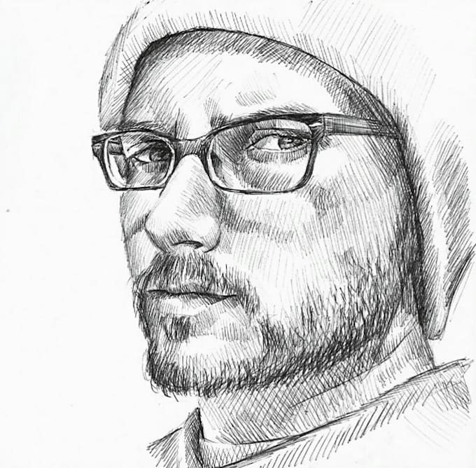 Draw an original cross hatched portrait by Paulacabecinha | Fiverr