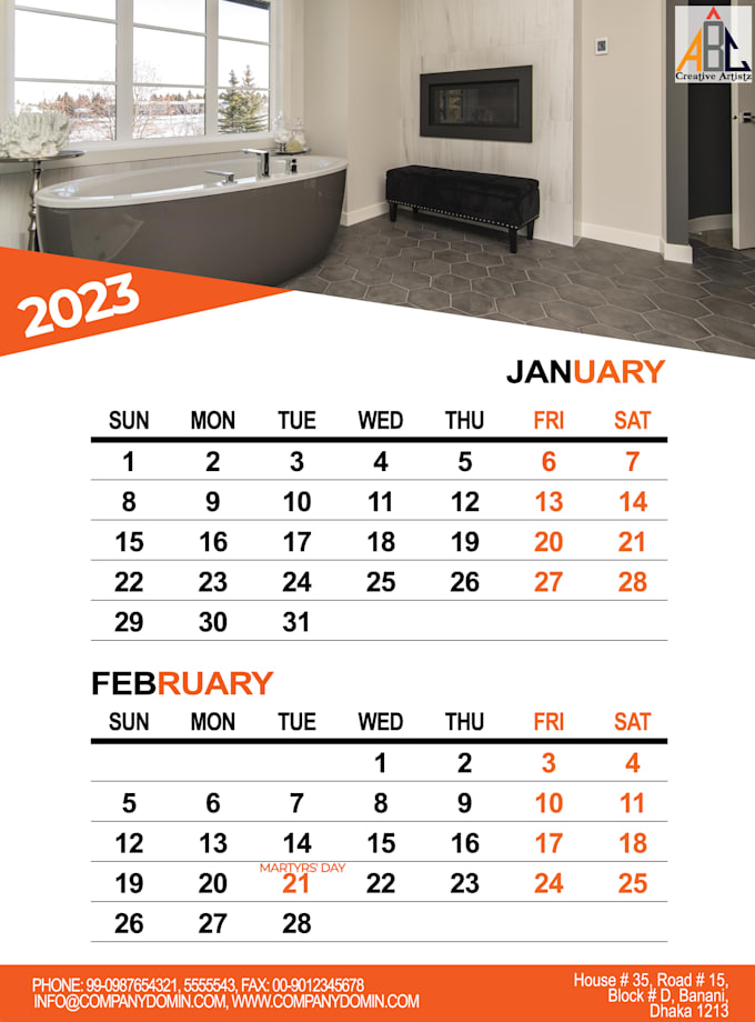 Do professional desk calendar, wall calendar design 2023 by Jhstupid ...