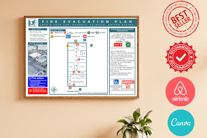 Design fire exit and emergency evacuation plan, maps,diagram by ...