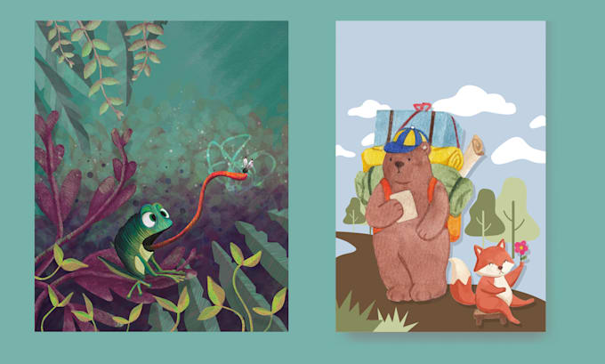 Draw children story book cover illustration by Alexandra94 | Fiverr