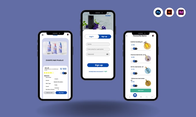 Create a unique, minimalist mobile app design in adobe xd by Isha_amir ...