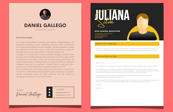 Design eye catching resume, cover letter, cv template by Mr_alipop | Fiverr