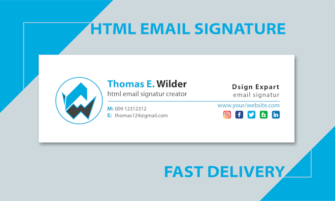 Design modern and clickable html email signature by Shorifsa | Fiverr