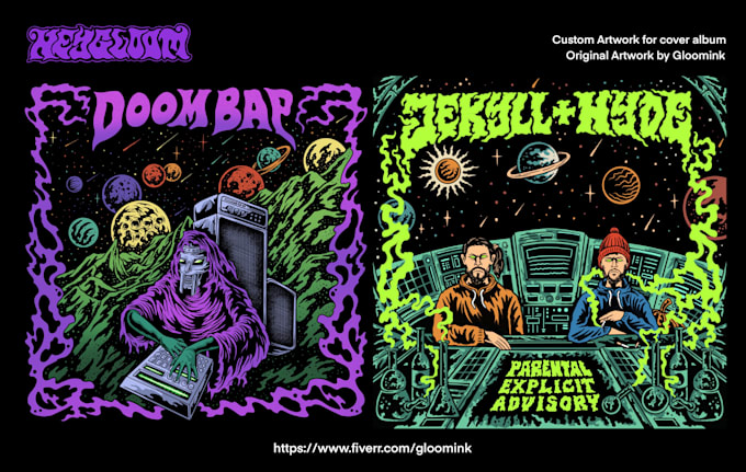 Amazing art of stoner rock, heavy metal album cover by Gloomink | Fiverr