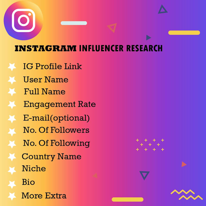 Do best instagram influencer and instagram research for every niche by ...