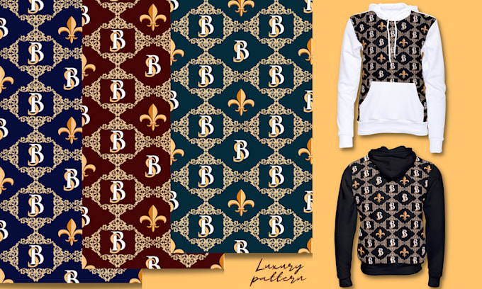 Design logo initials monogram seamless clothing pattern by Zziyasheikh ...