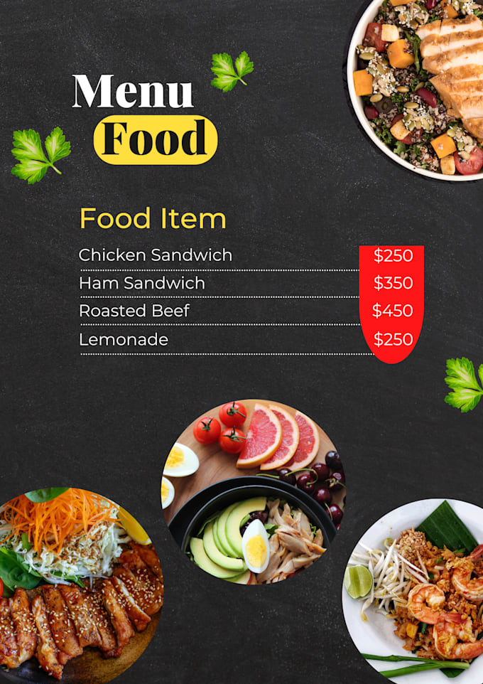 Create menu design, food menu, restaurant menu with price list by ...