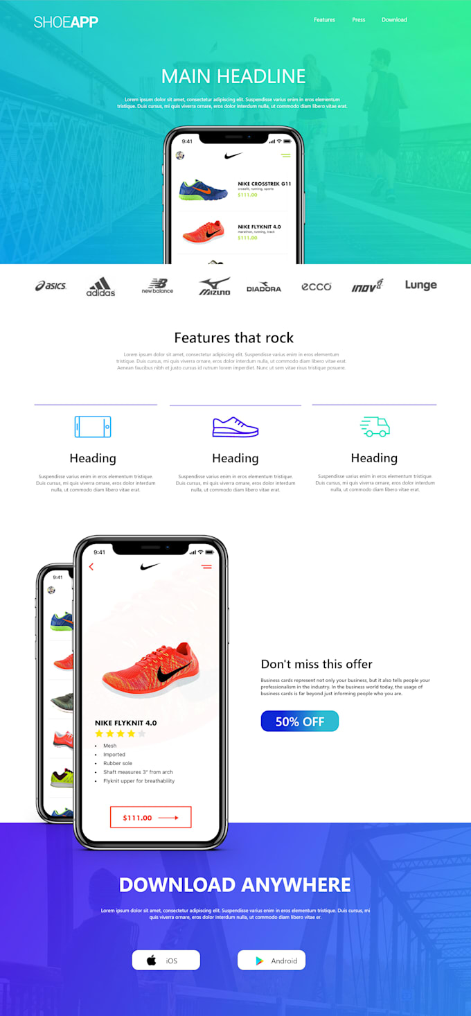 Make beautiful website design layouts for you by Zrubyz | Fiverr