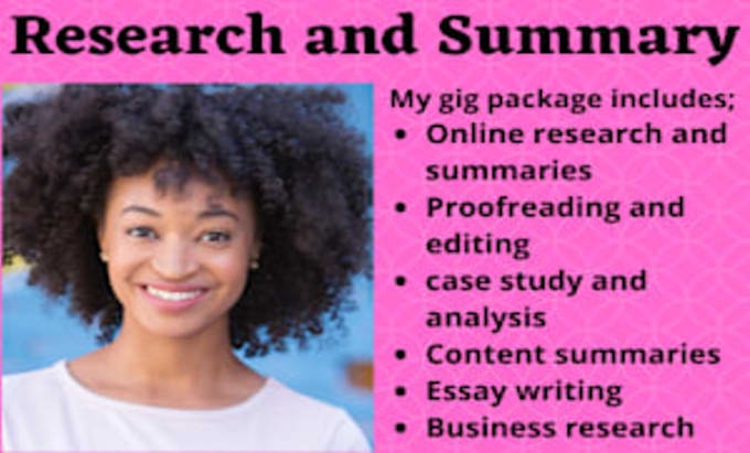 Carry out research and summary writing by Successfull0011 | Fiverr