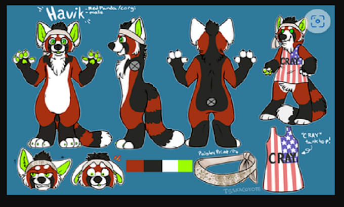 Draw a reference sheet for your fursona or furry character by Tunsart ...