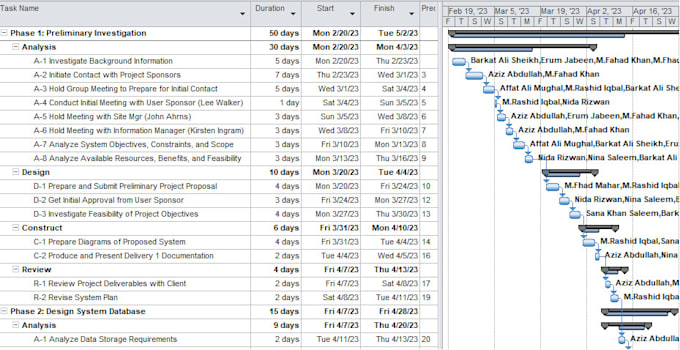 Make project management tasks like gantt chart, ms project, primavera ...