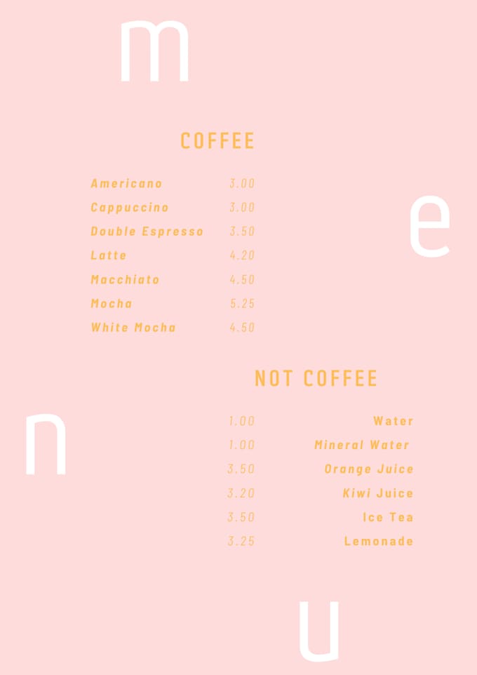 Do minimal and aesthetic menu design for you in 12 hours by Gizmyy | Fiverr