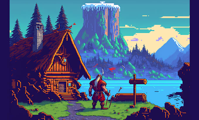 Design outstanding pixel art backgrounds by Digitalomon | Fiverr