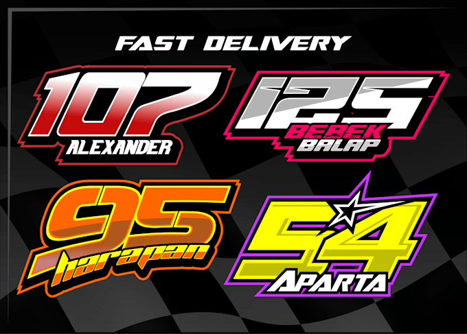 Create racing number, race team logo, lettering by Ssgstudio | Fiverr