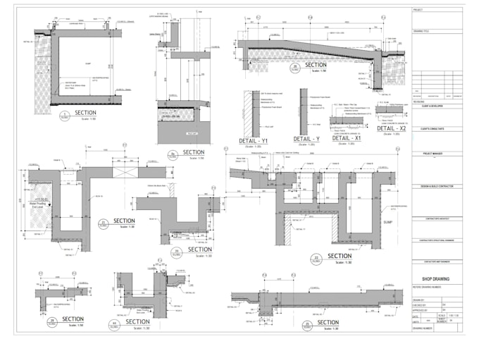 Structure shop drawings and reinforcement sections by Kdhrcad | Fiverr